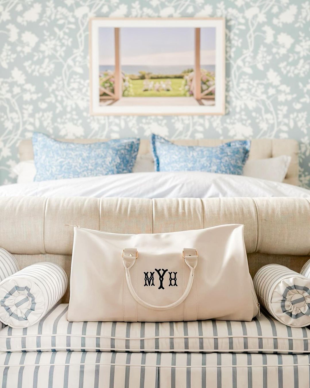Monogrammed Stadium Bag (Acrylic) - Sprinkled With Pink