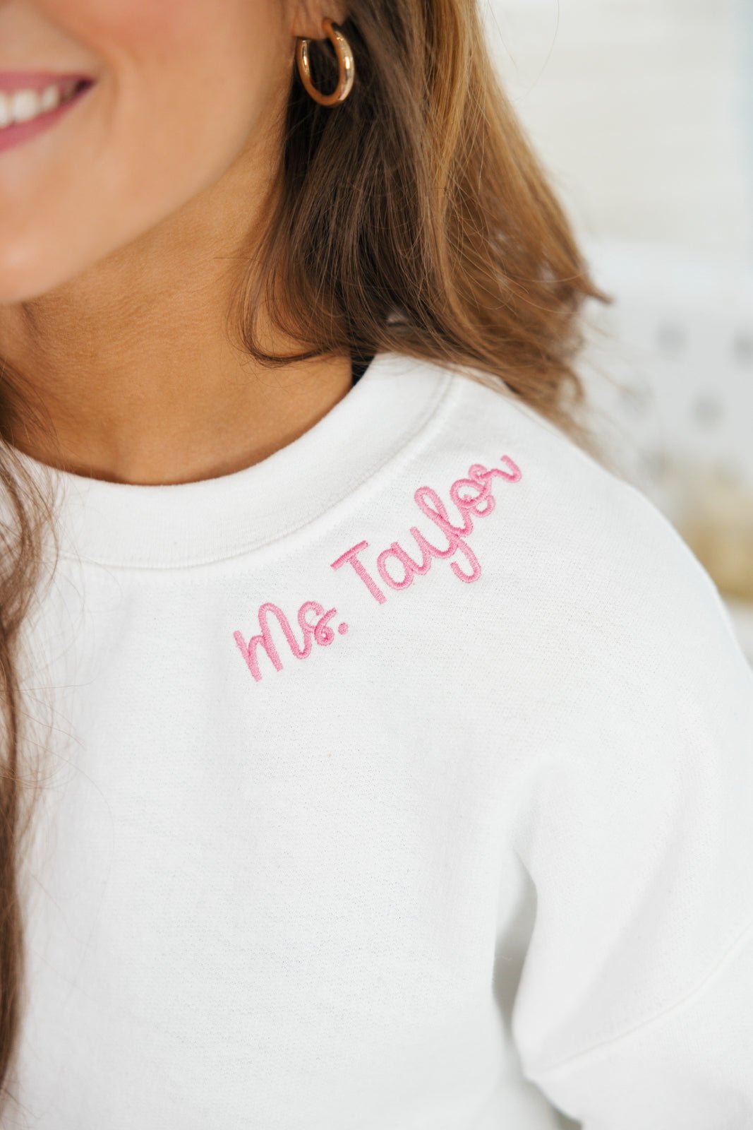 Custom Embroidered Sweatshirt - Sprinkled With Pink