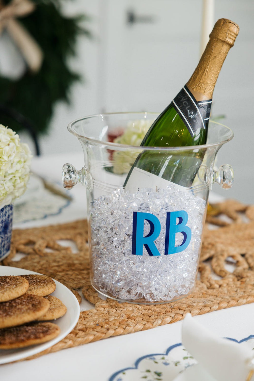 Monogrammed Ice Buckets - Sprinkled With Pink