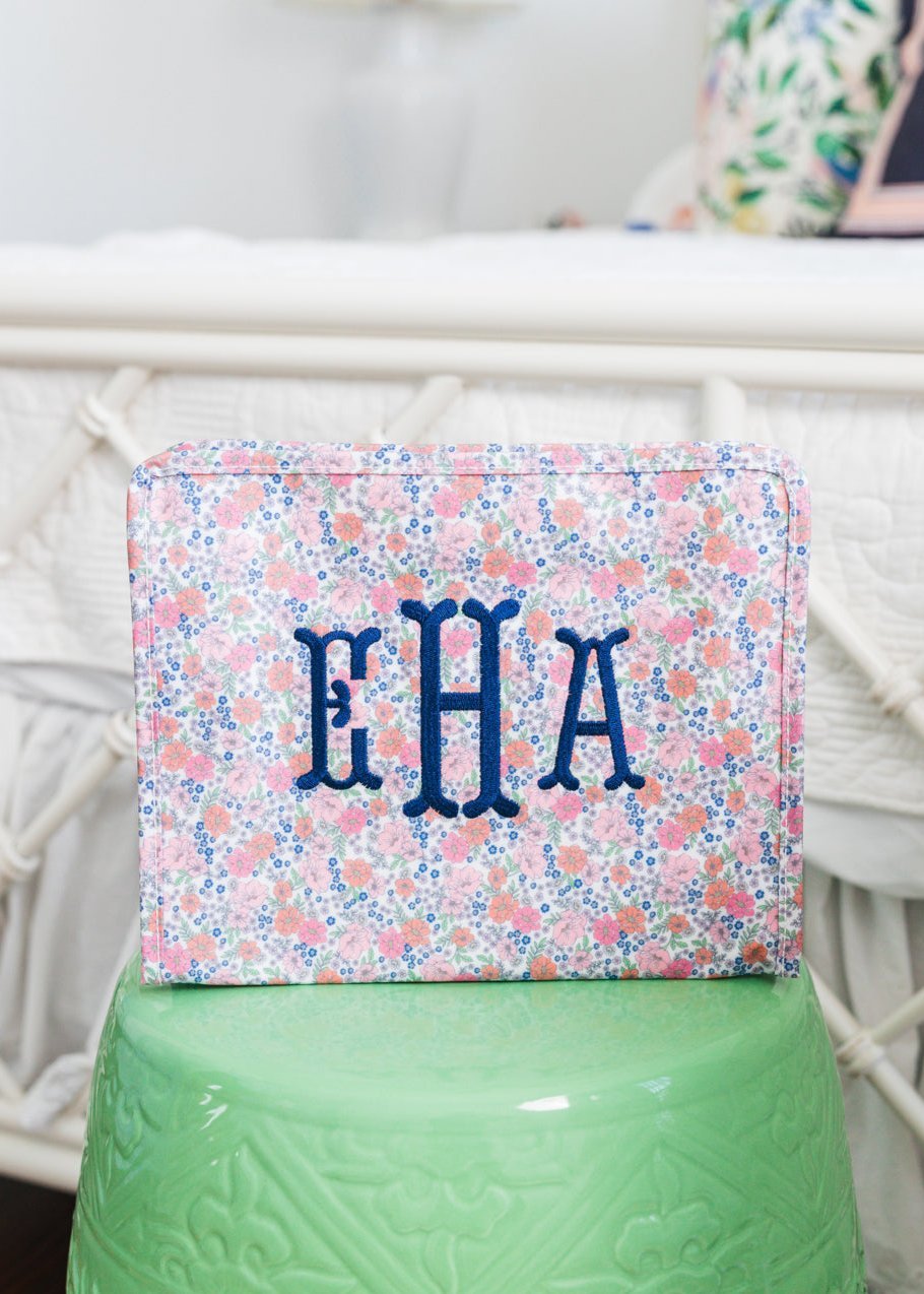 Embroidered TRVL Roadie - Personalized Travel Bag - Sprinkled With Pink