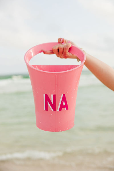 Monogrammed Ice Buckets - Sprinkled With Pink