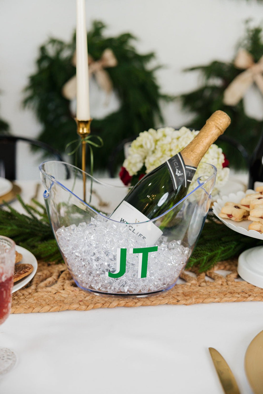 Monogrammed Ice Buckets - Sprinkled With Pink