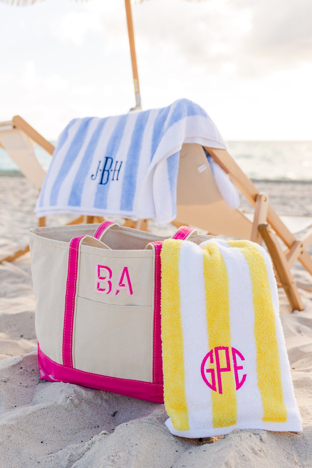 Embroidered Cabana Towel - Sprinkled With Pink
