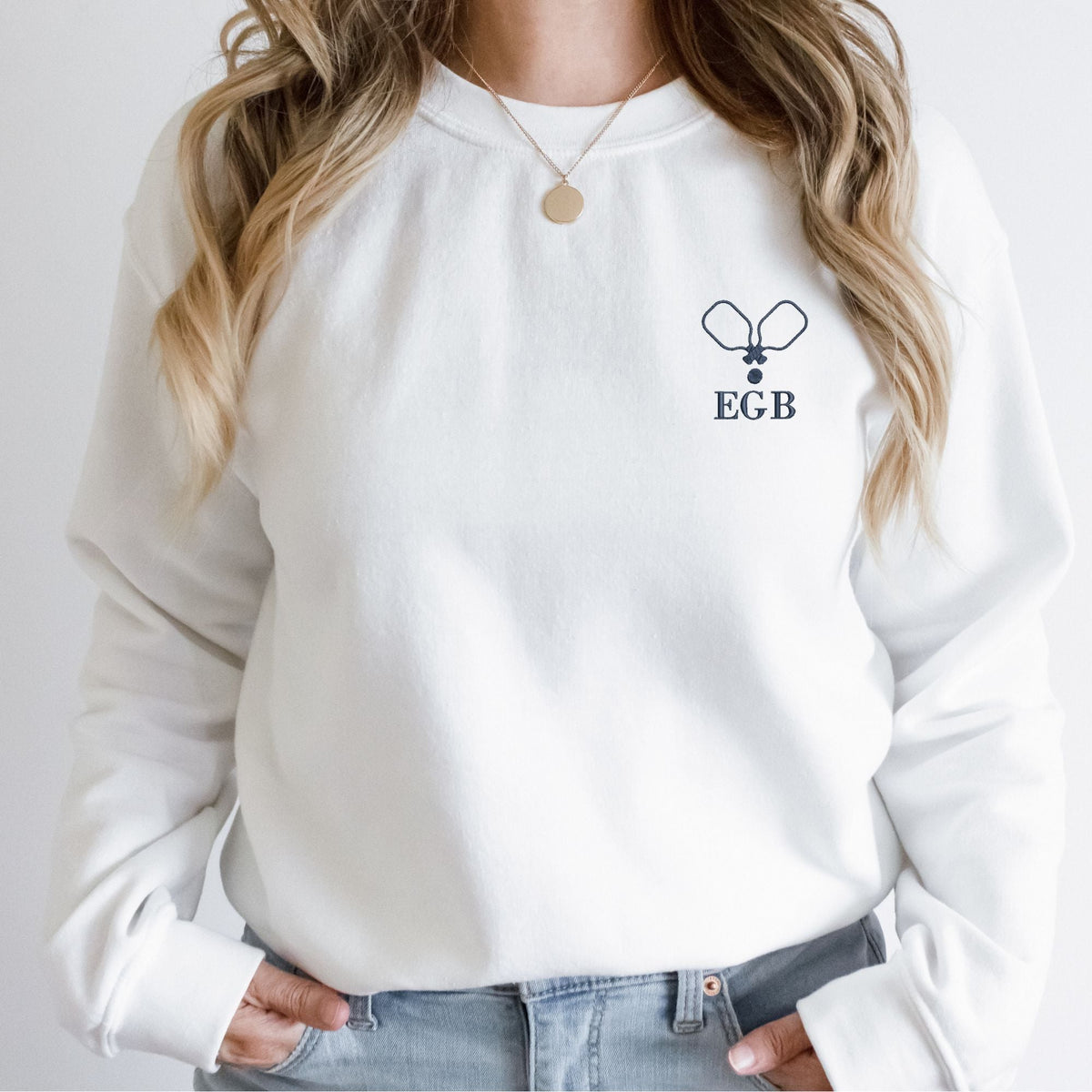 Custom Sweatshirt W/ Embroidered Motif - Sprinkled With Pink