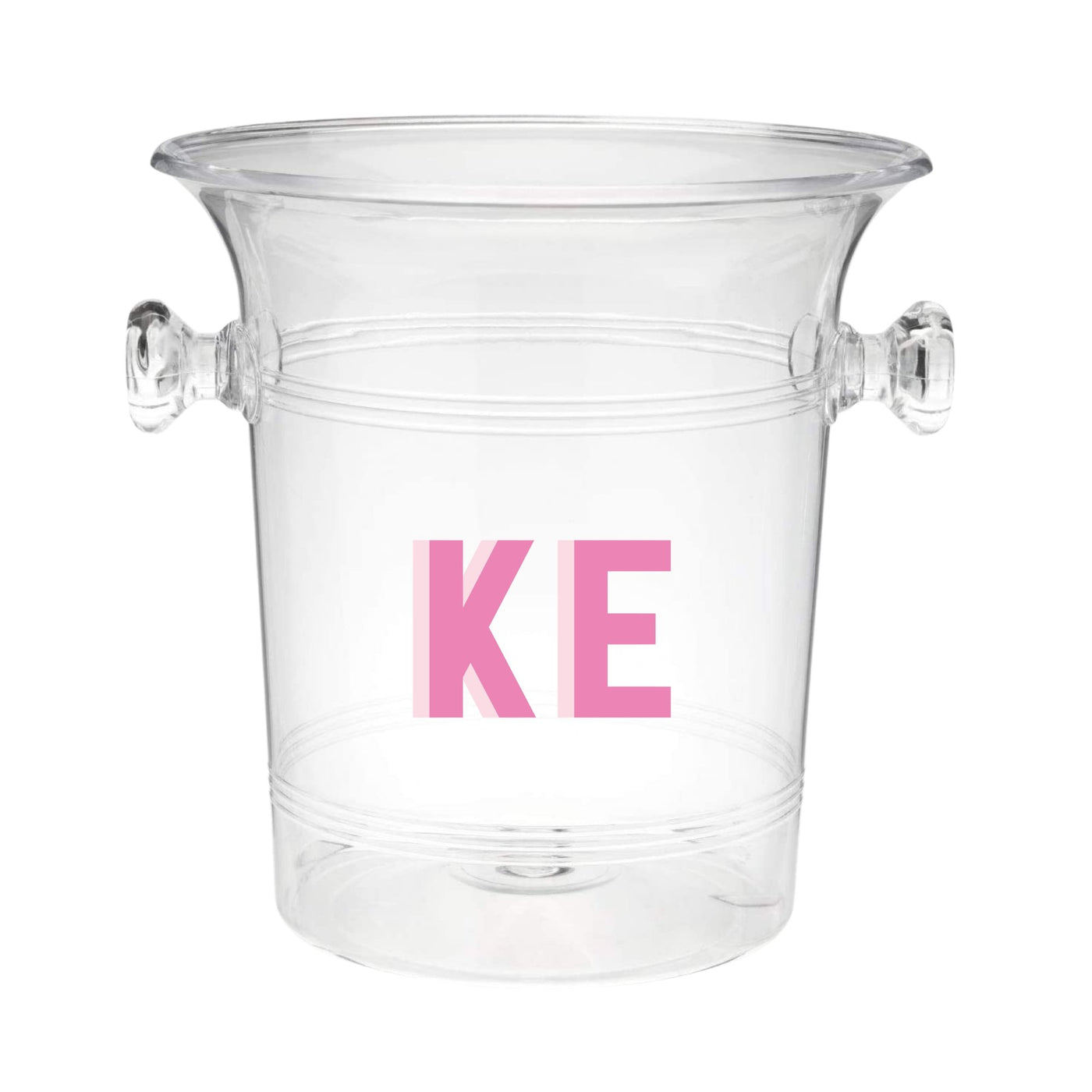 Monogrammed Ice Buckets - Sprinkled With Pink