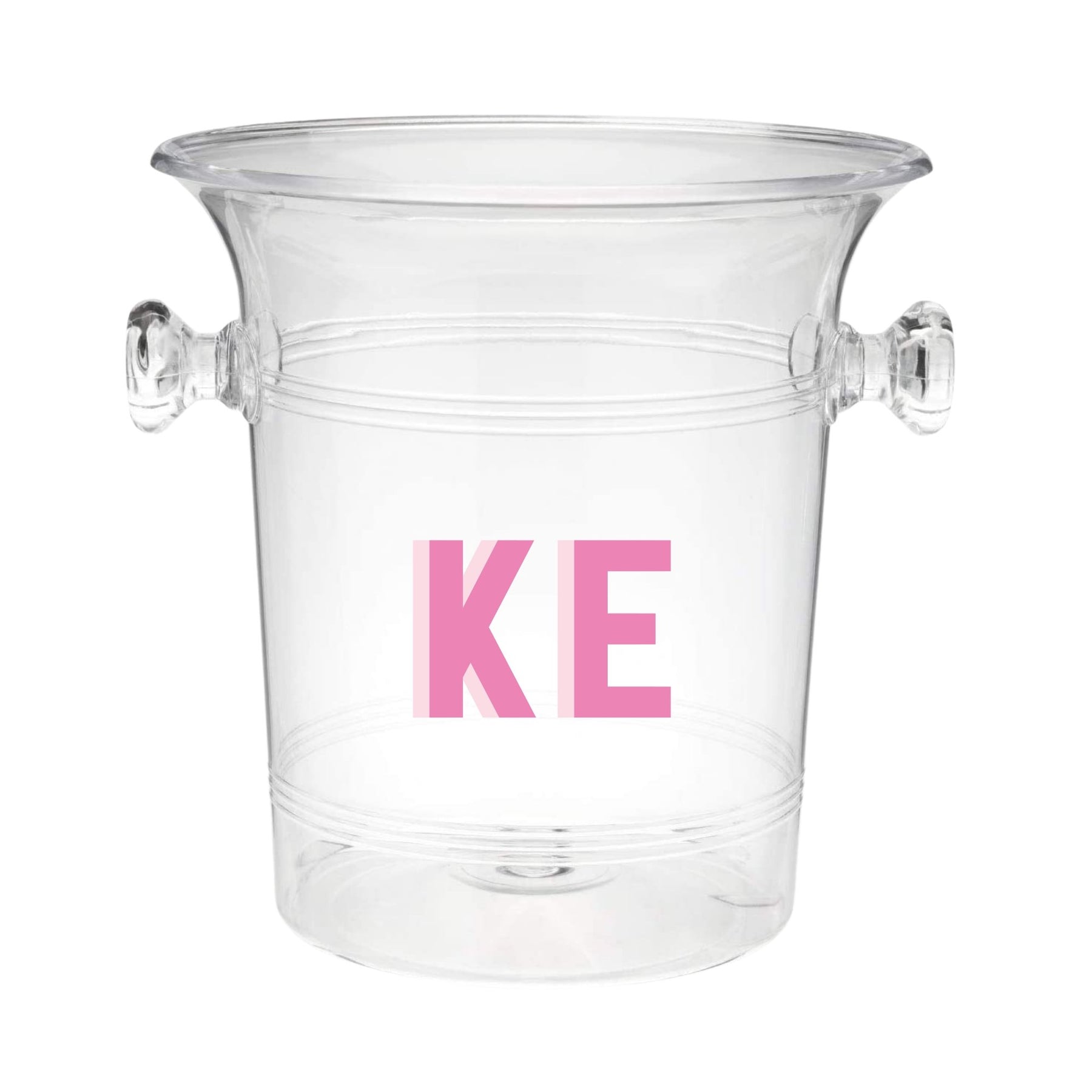 Monogrammed Ice Buckets - Sprinkled With Pink