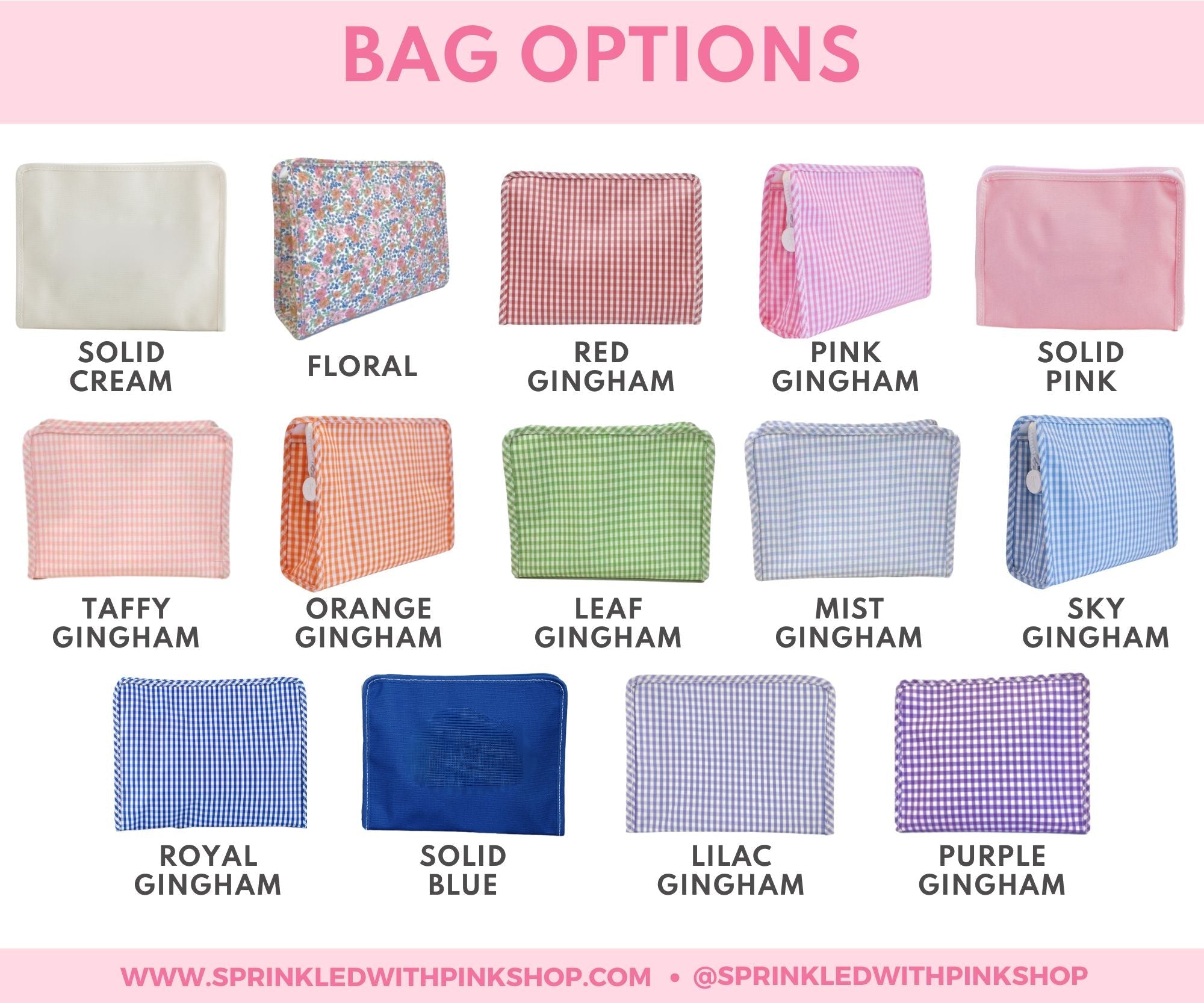 Embroidered Travel Bag (Roadie) - Sprinkled With Pink