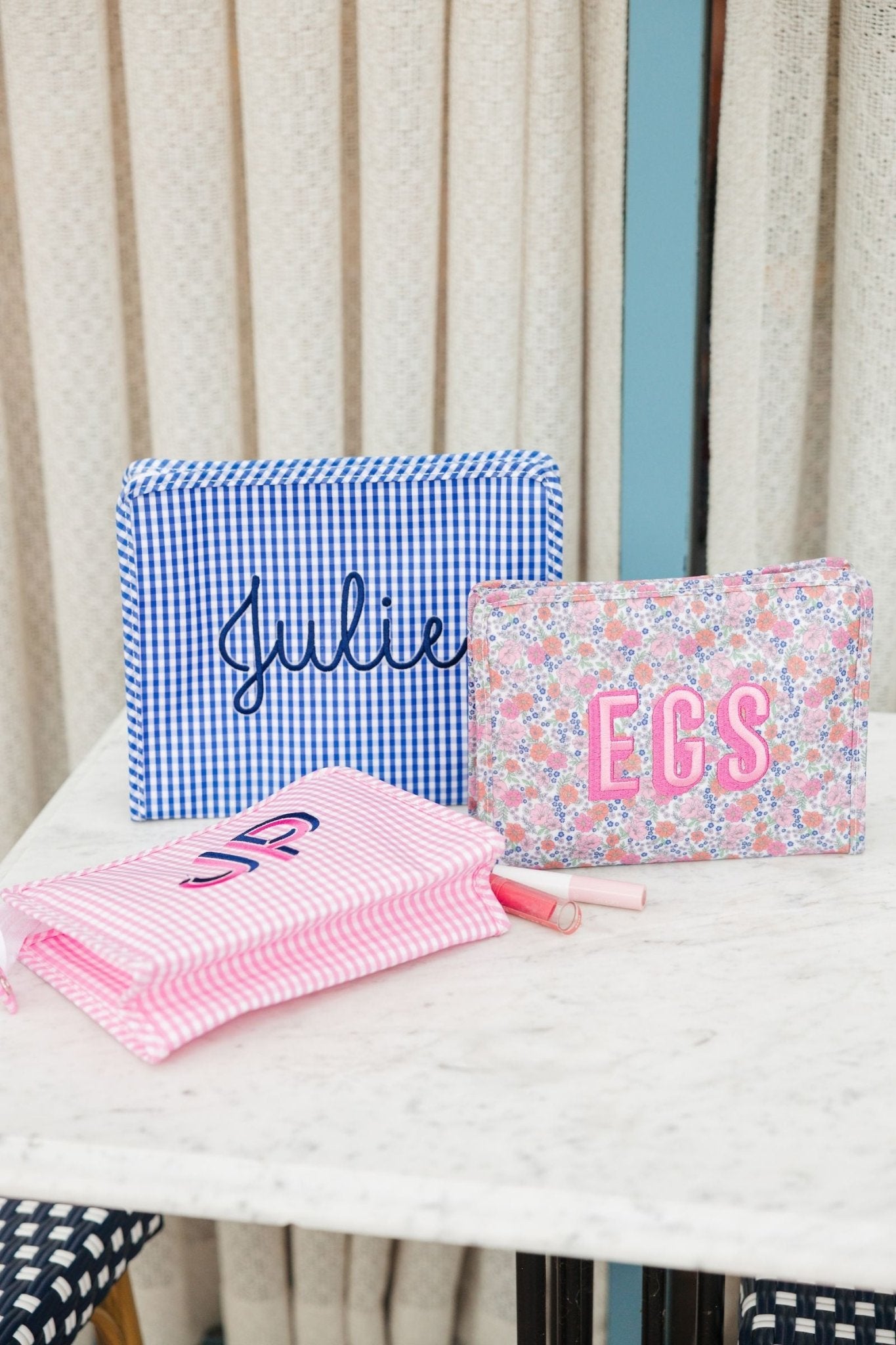 Embroidered TRVL Roadie - Personalized Travel Bag - Sprinkled With Pink