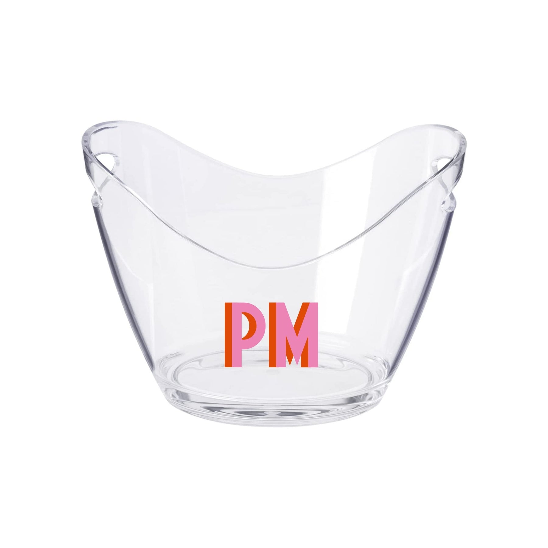 Monogrammed Ice Buckets - Sprinkled With Pink
